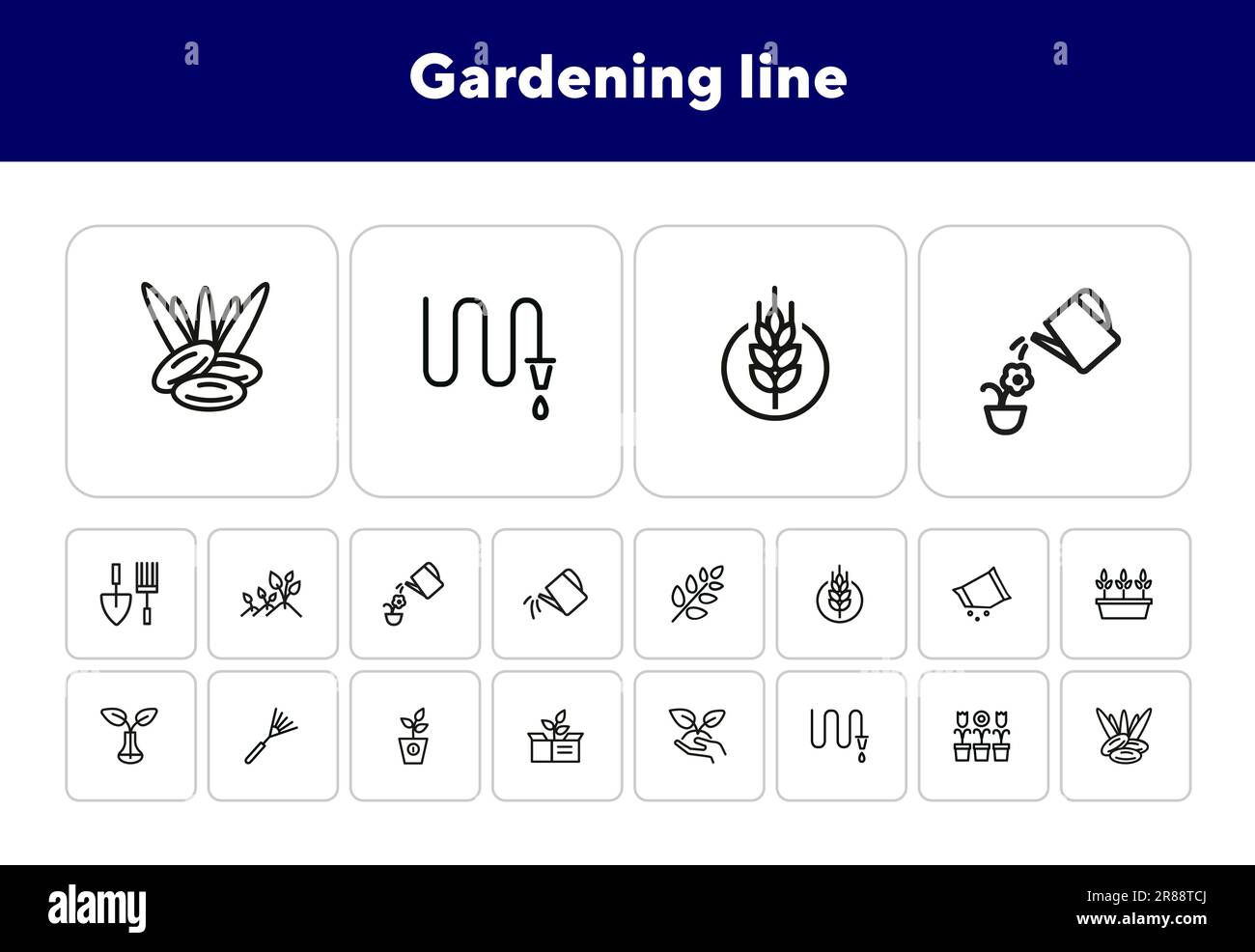 Gardening line icons Stock Vector Image & Art - Alamy