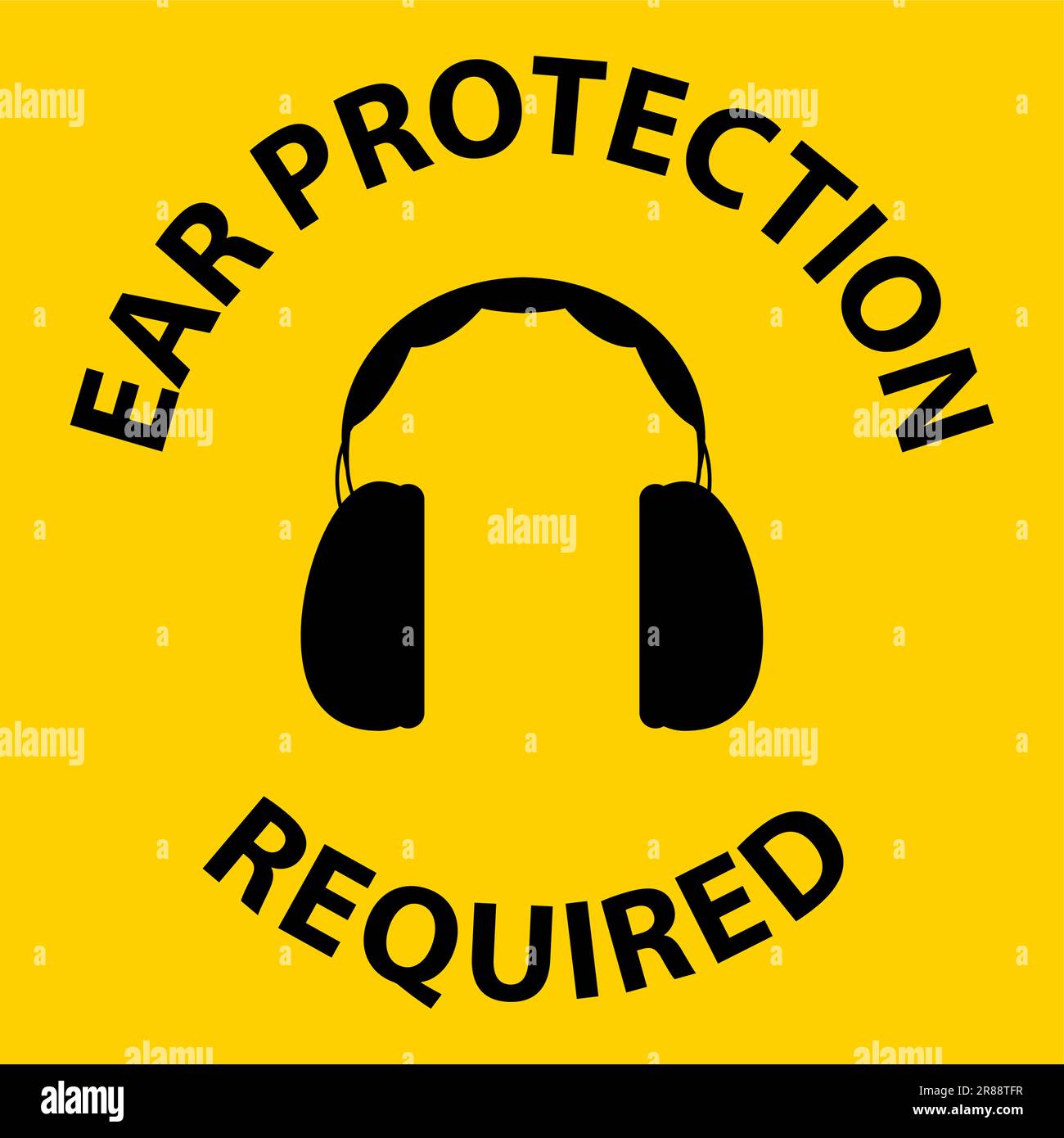 Notice Ear Protection Required Sign on white background Stock Vector ...
