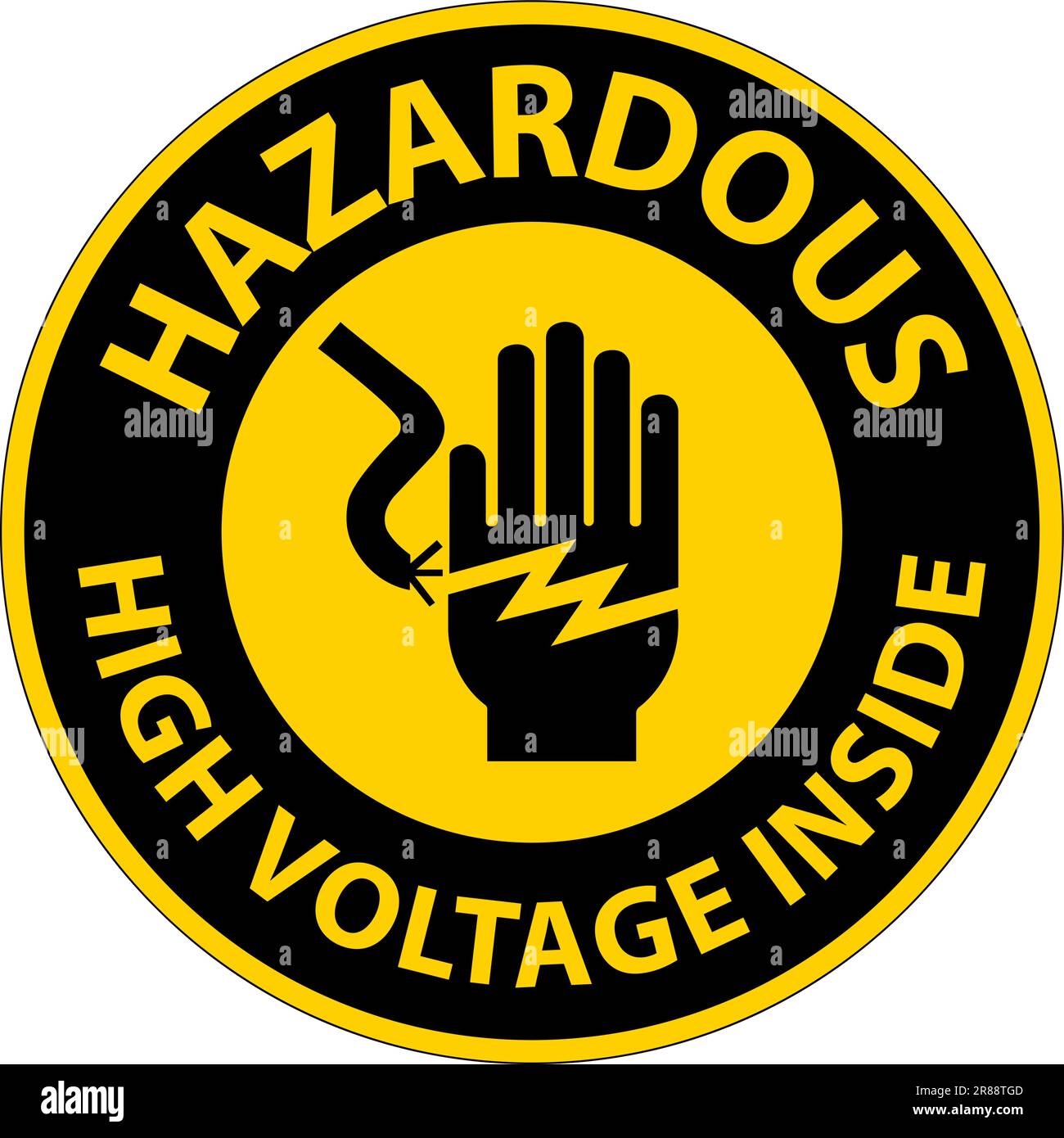 Hazardous High Voltage Inside Sign On White Background Stock Vector ...