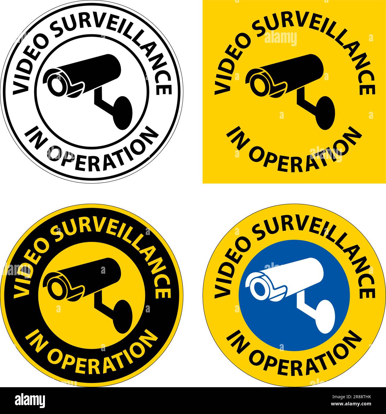 Notice Video Surveillance In Operation Sign White Background Stock ...