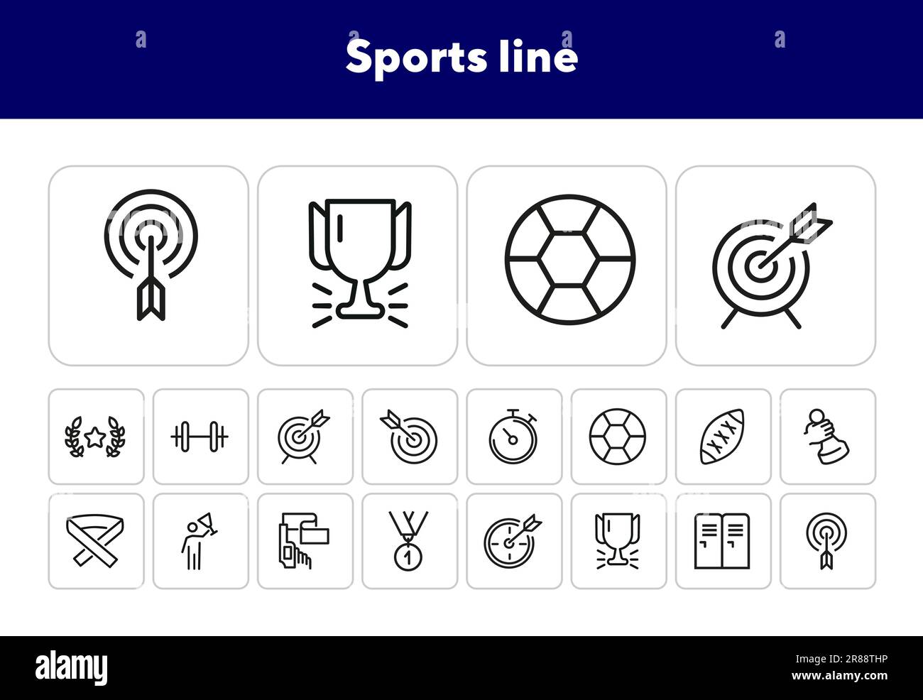 Medal line icon sports hi-res stock photography and images - Alamy