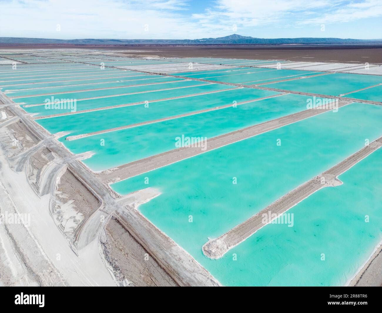 Lithium fields in the Atacama desert in Chile, South America - a ...