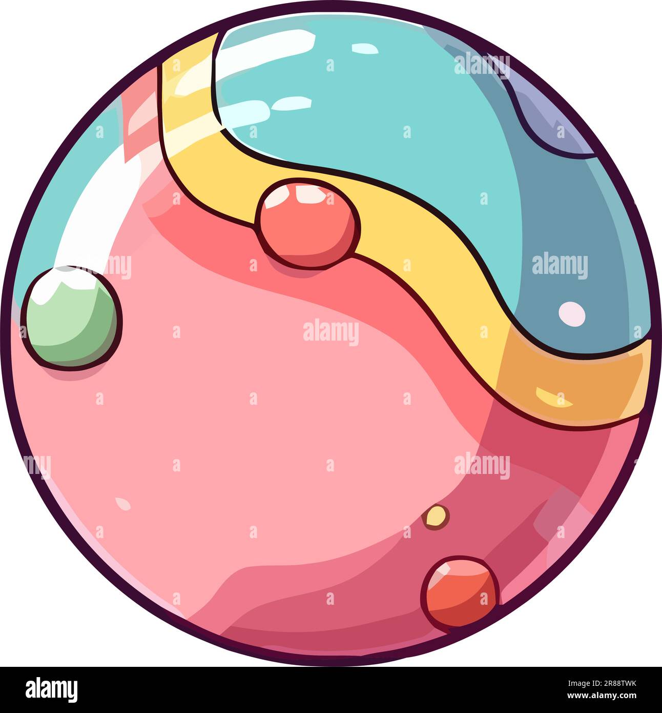 Cartoon candy ball in abstract blue bubble Stock Vector Image & Art - Alamy