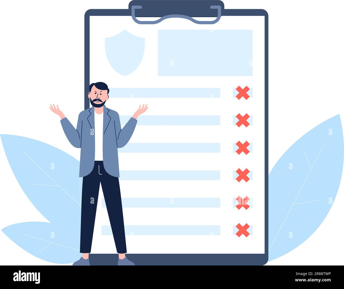 Bad time management. Sad man and unfinished to-do list, horrible ...