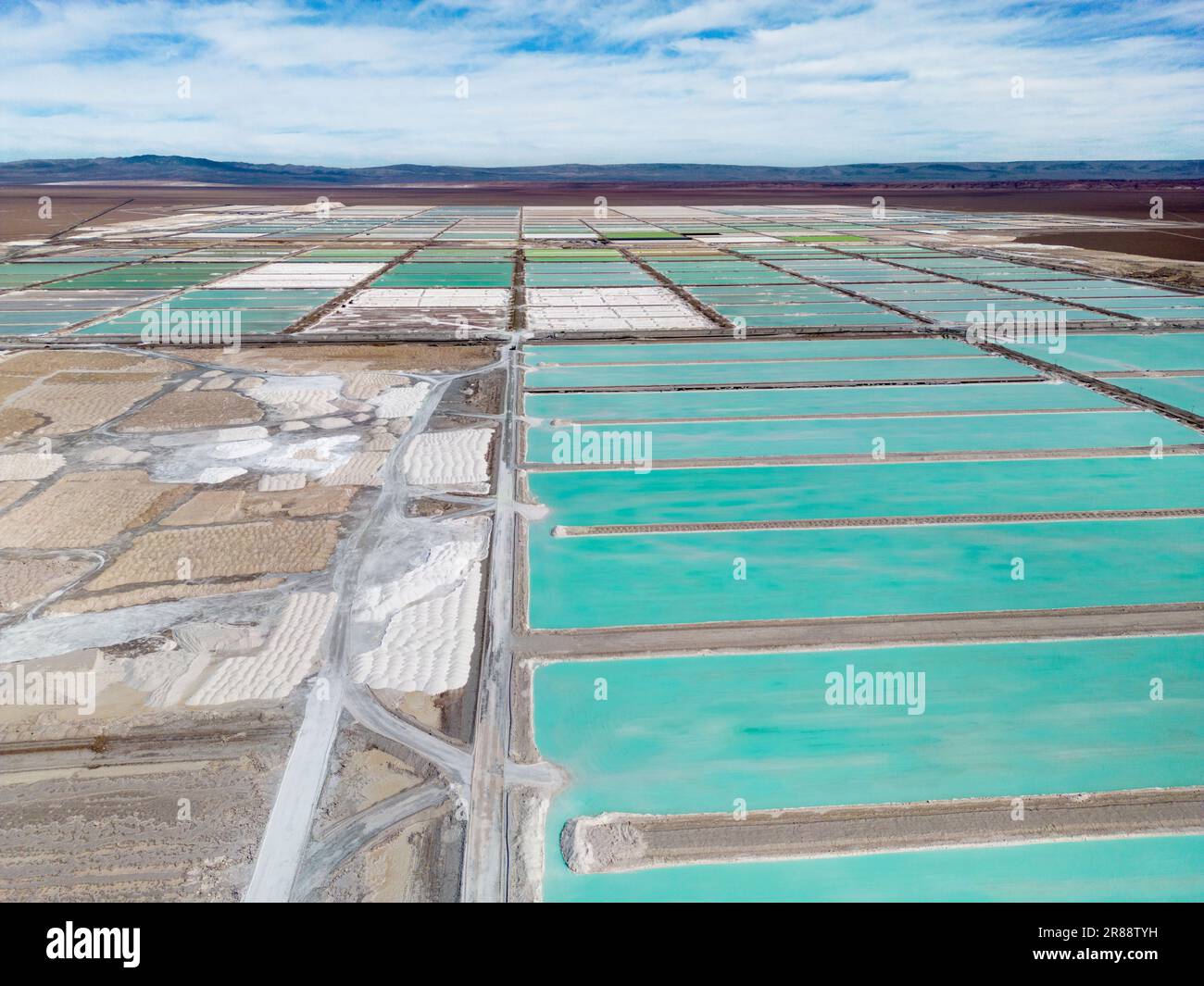 Lithium fields in the Atacama desert in Chile, South America - a ...