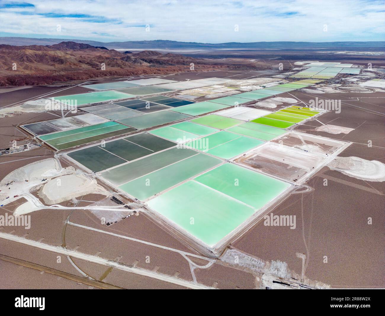 Lithium fields in the Atacama desert in Chile, South America - a ...