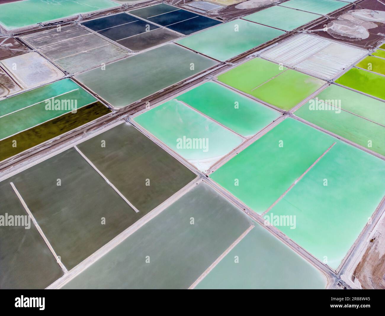 Lithium fields in the Atacama desert in Chile, South America - a ...