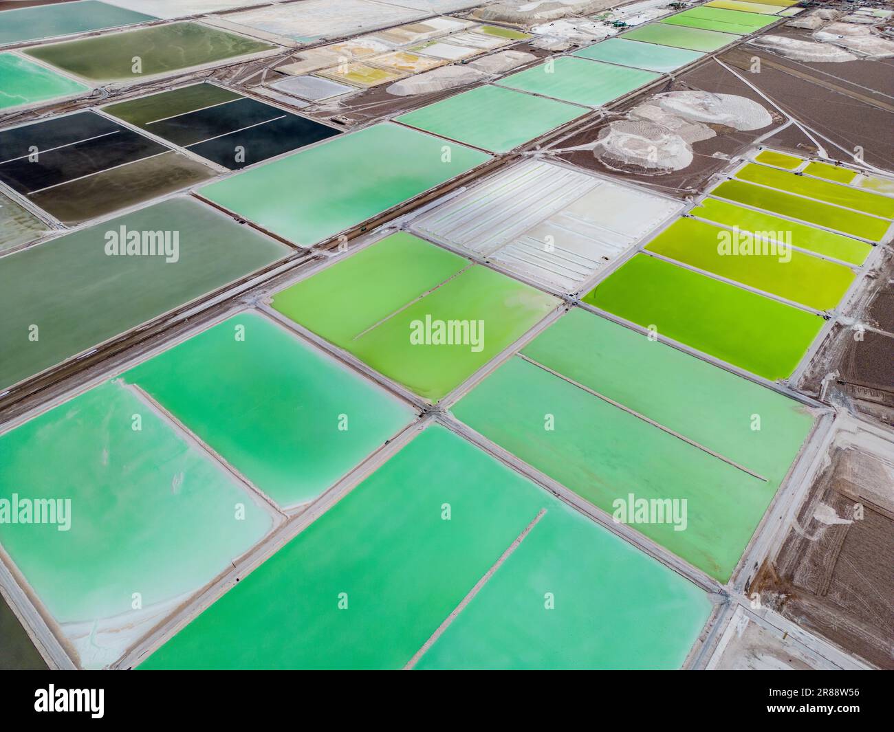 Lithium fields in the Atacama desert in Chile, South America - a ...