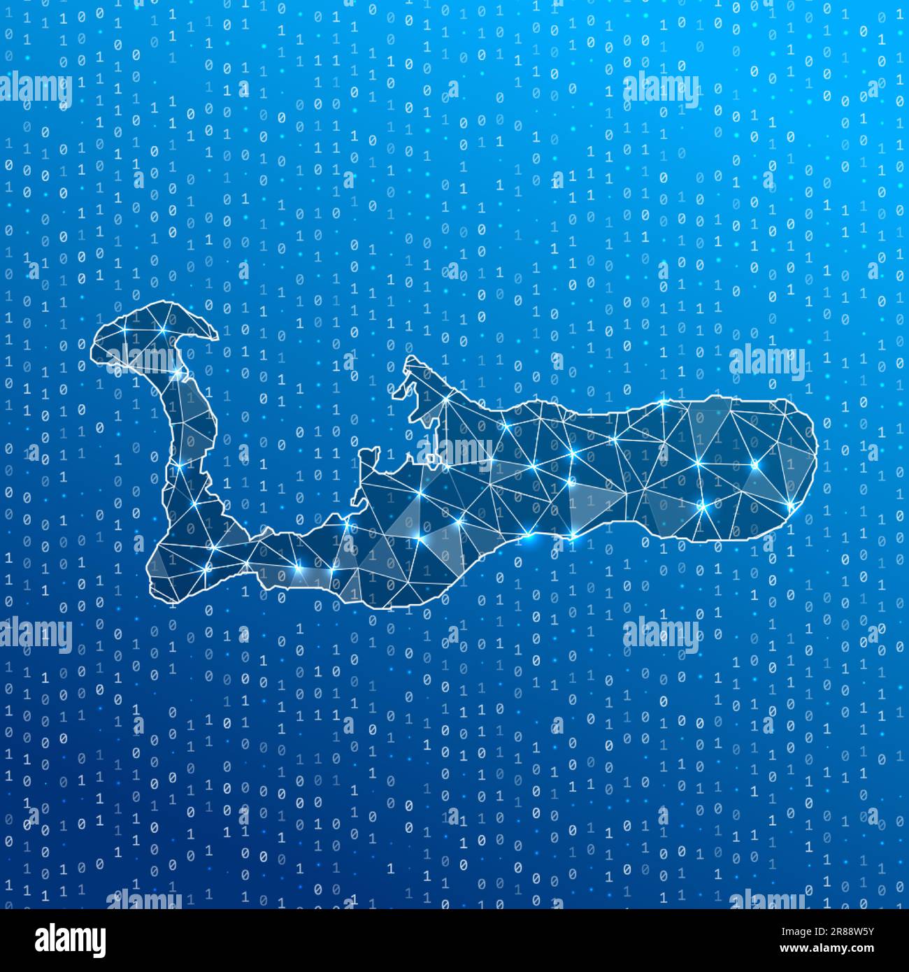 Network map of Grand Cayman. Island digital connections map. Technology ...