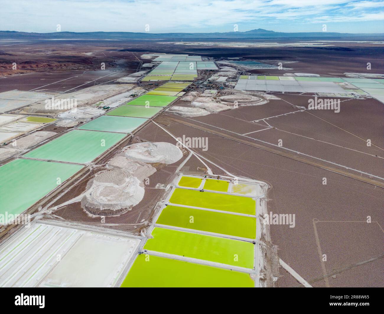 Lithium fields in the Atacama desert in Chile, South America - a ...