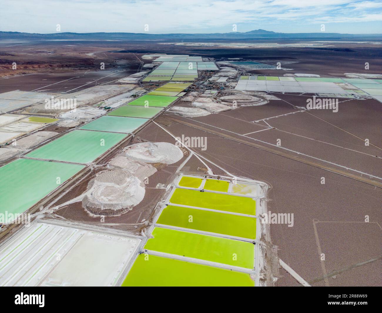 Lithium fields in the Atacama desert in Chile, South America - a ...