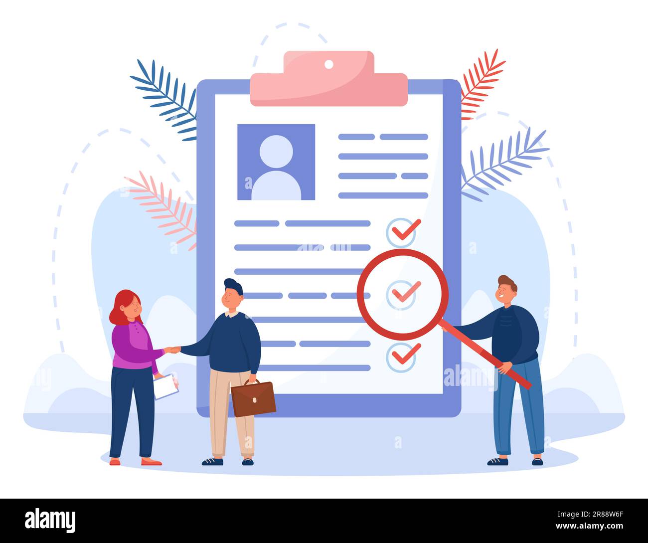 Business people writing agreement, shaking hands Stock Vector Image ...