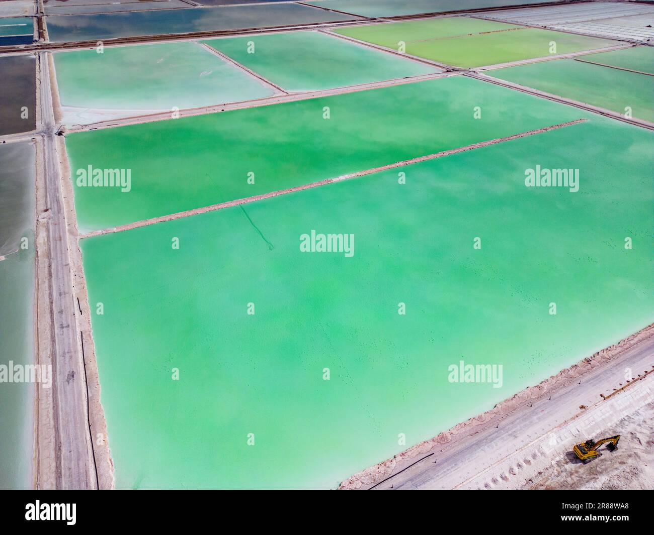 Lithium fields in the Atacama desert in Chile, South America - a ...