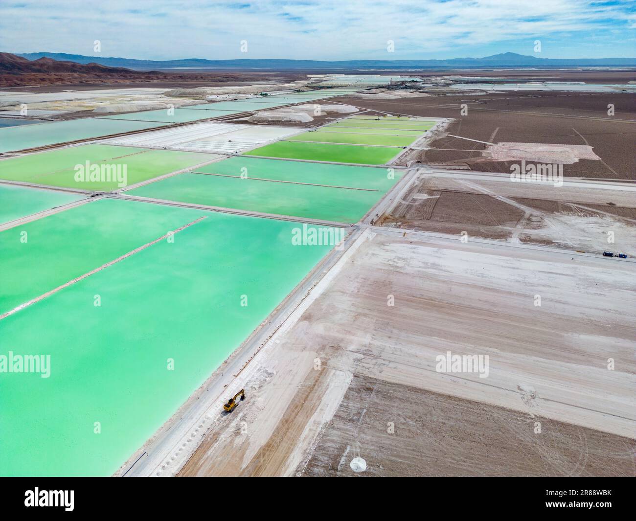 Lithium fields in the Atacama desert in Chile, South America - a ...