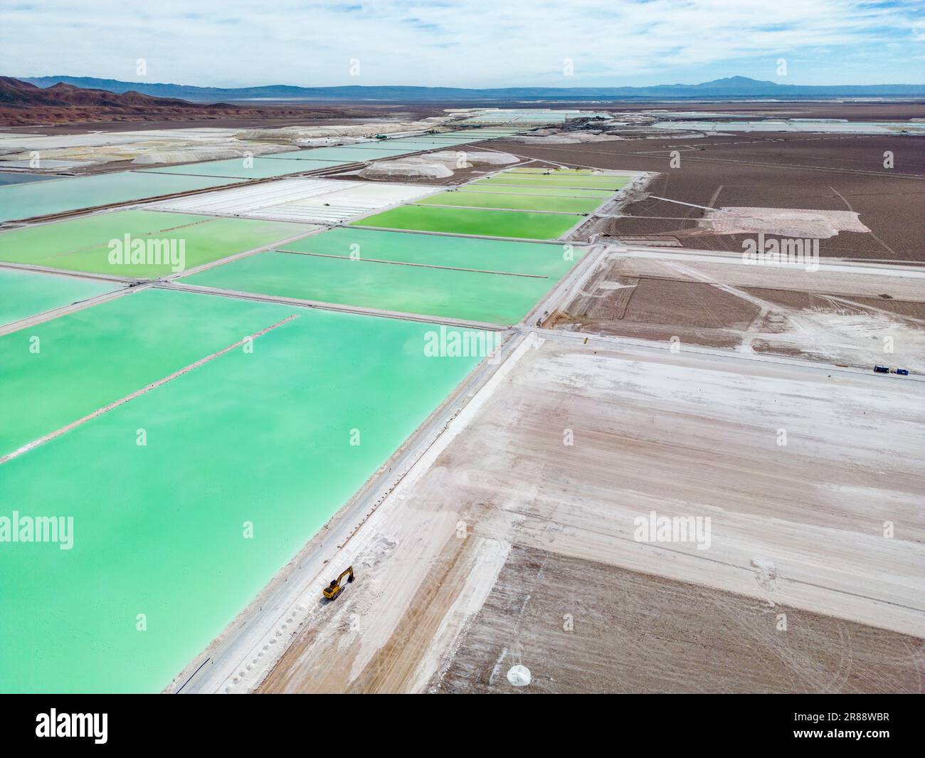 Lithium fields in the Atacama desert in Chile, South America - a ...