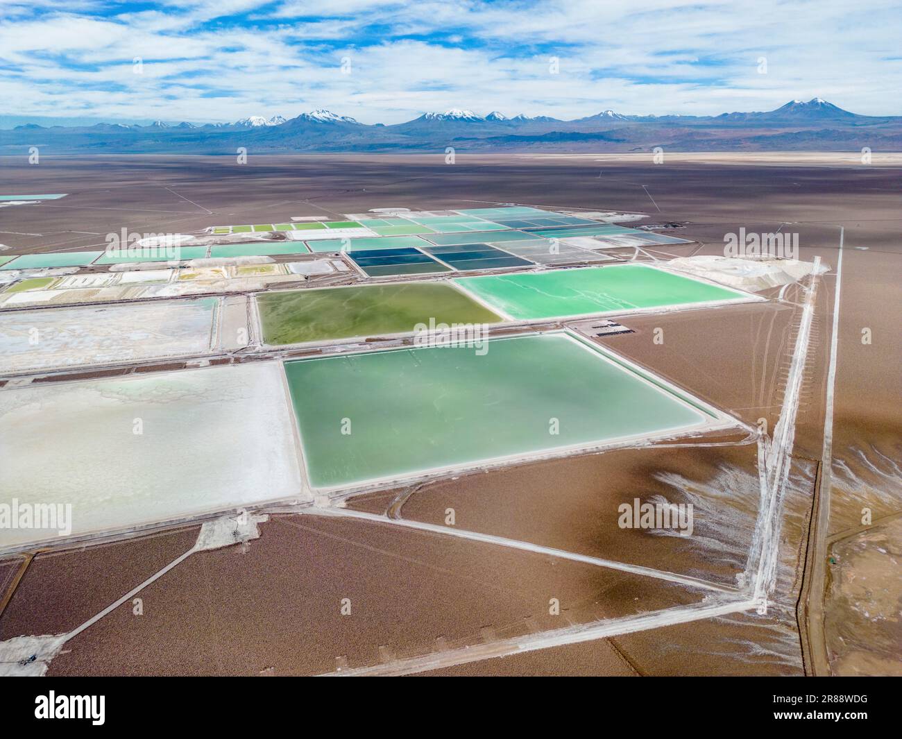 Lithium fields in the Atacama desert in Chile, South America - a ...