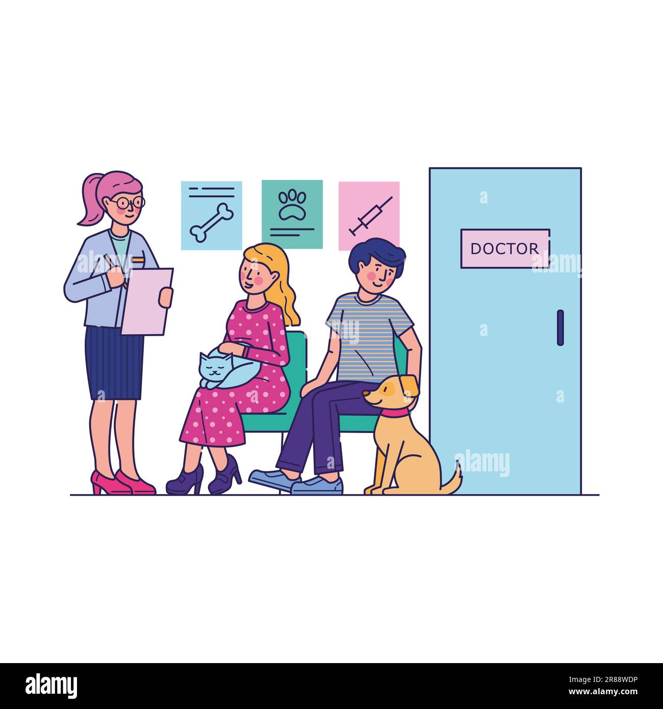 Dog waiting for person Stock Vector Images - Alamy