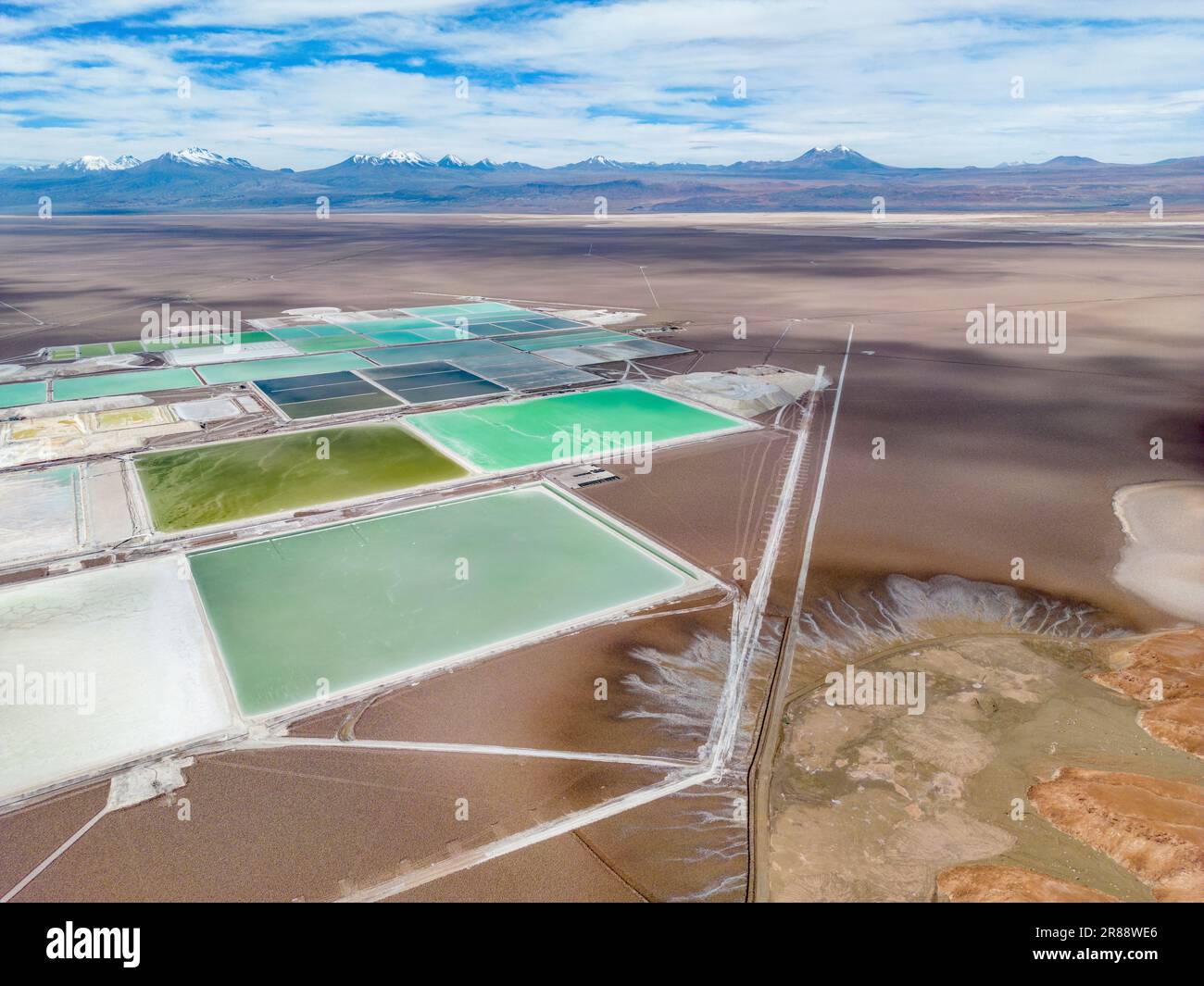 Lithium fields in the Atacama desert in Chile, South America - a ...