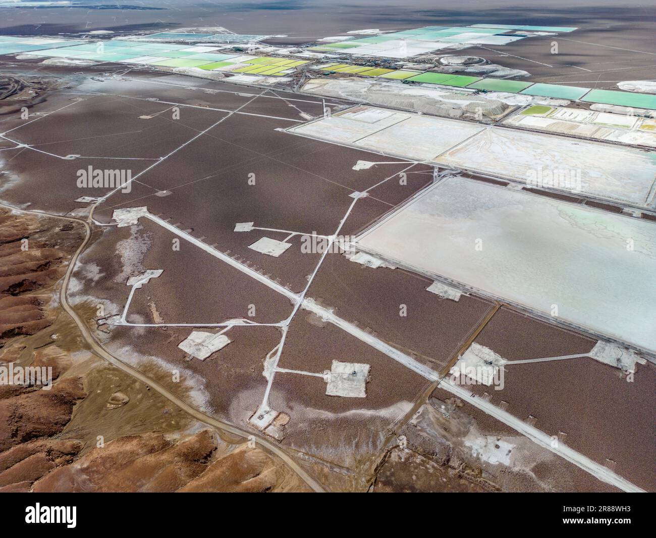 Lithium fields in the Atacama desert in Chile, South America - a ...
