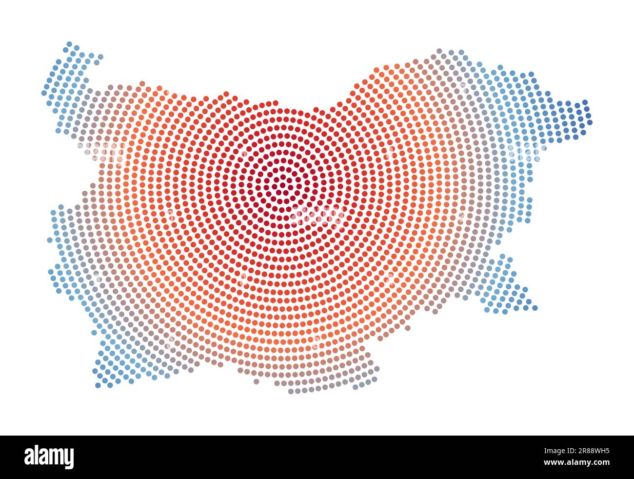 Bulgaria dotted map. Digital style shape of Bulgaria. Tech icon of the ...
