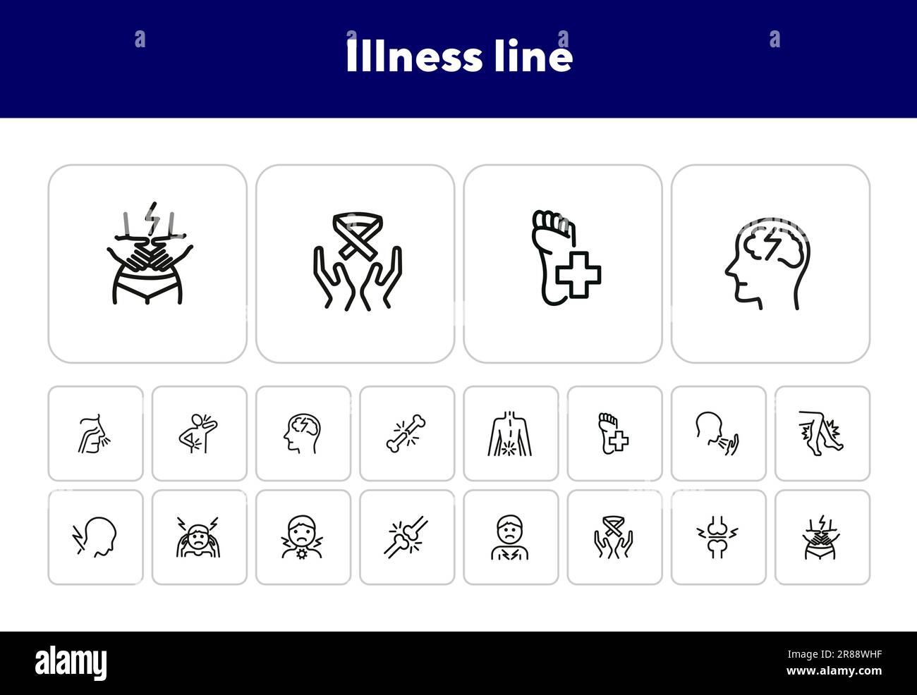Illness line icons Stock Vector Image & Art - Alamy