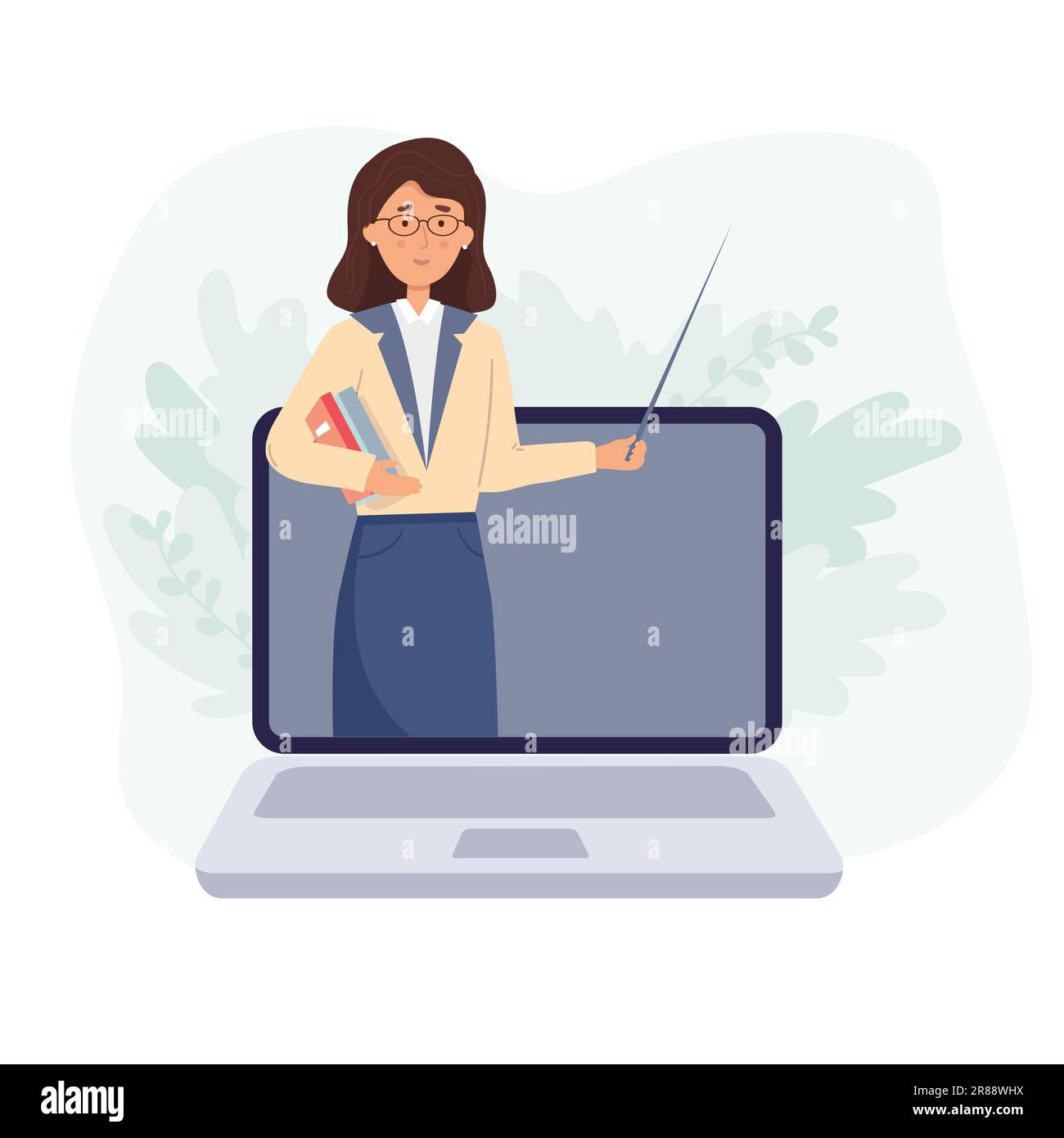 Online education, learning concept. Online teacher on computer monitor ...