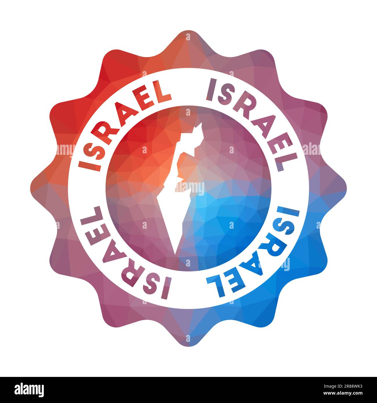 Israel low poly logo. Colorful gradient travel logo of the country in ...