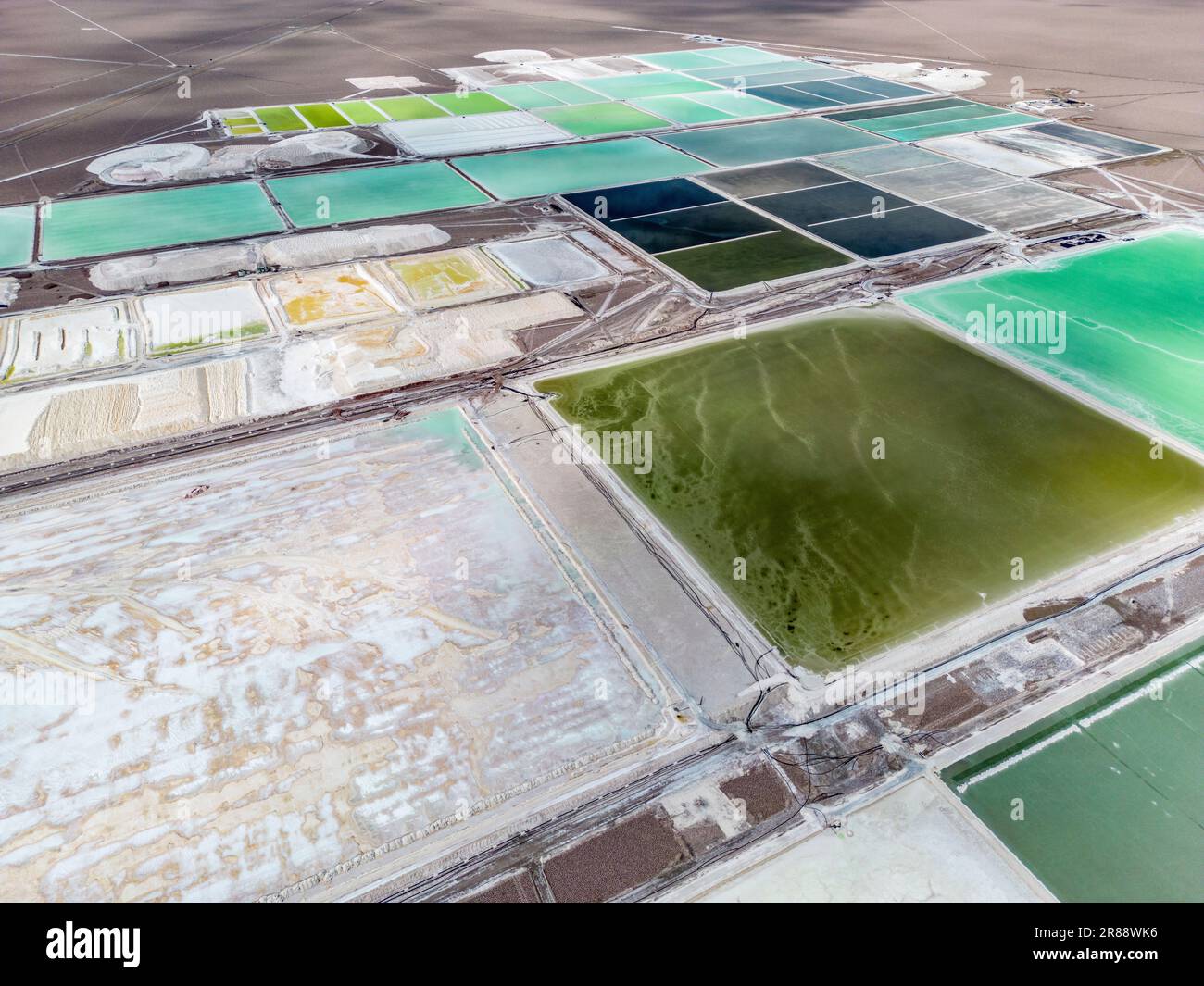 Lithium fields in the Atacama desert in Chile, South America - a ...