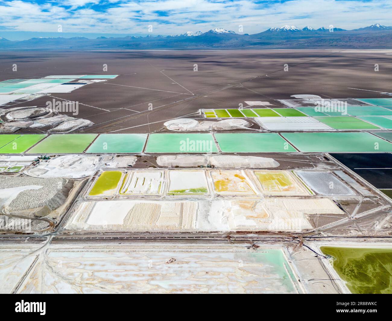 Lithium fields in the Atacama desert in Chile, South America - a ...