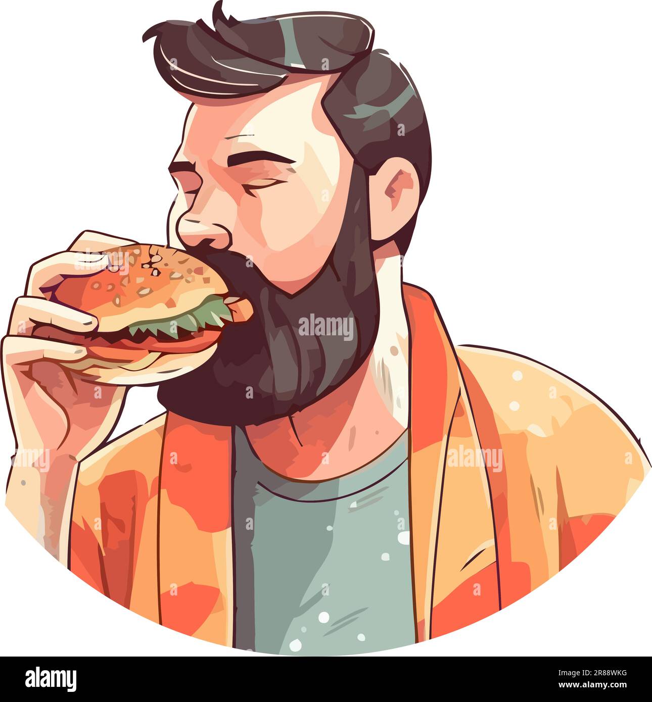 One person eating a cheeseburger, holding hand Stock Vector Image & Art ...