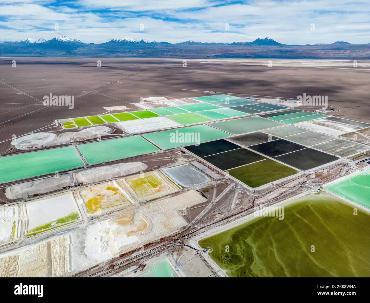 Lithium fields in the Atacama desert in Chile, South America - a ...