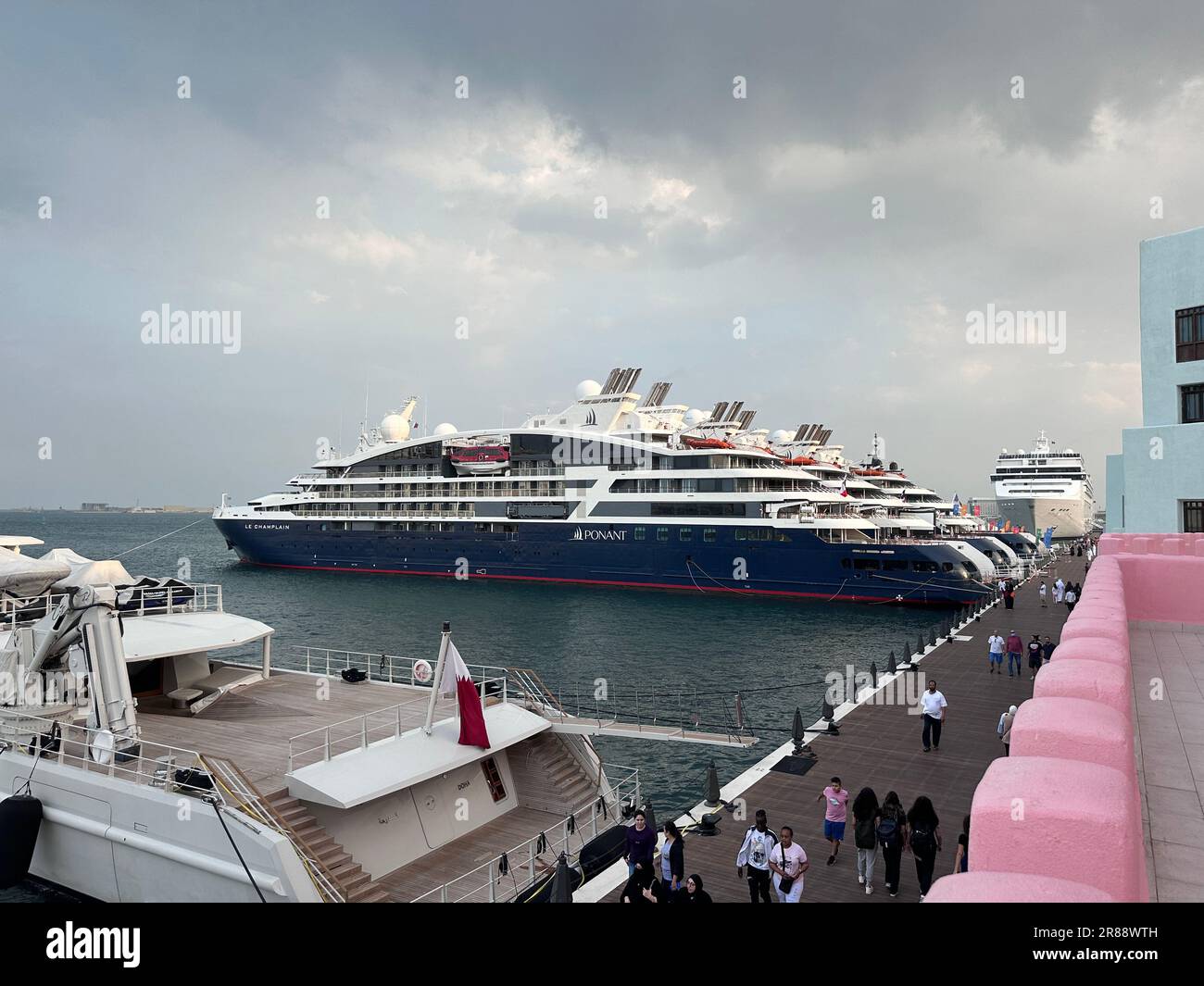 Doha, Qatar - June 05, 2023: Old Doha port redevelopment into Mina ...