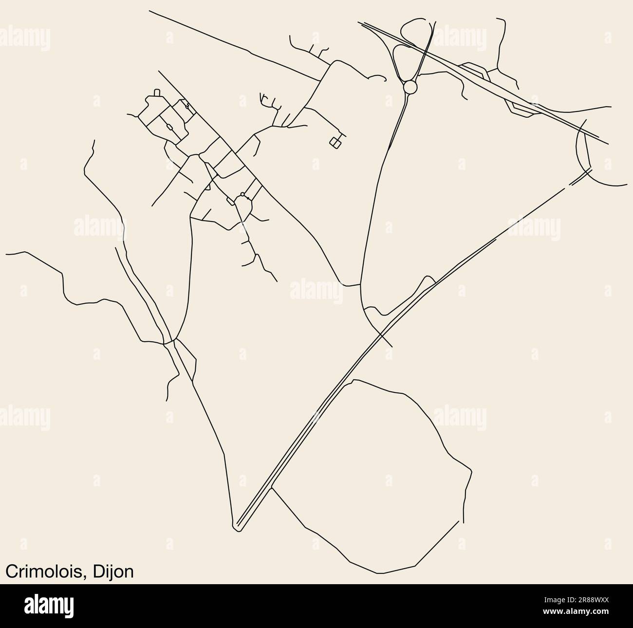 Street roads map of the CRIMOLOIS QUARTER, DIJON Stock Vector Image ...