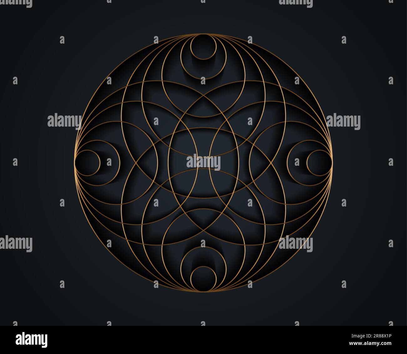 Golden round mandala in Stock Vector Images - Alamy