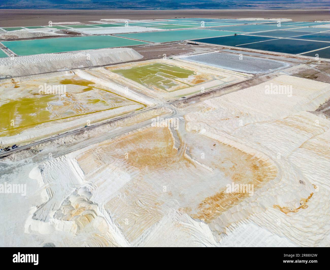 Lithium fields in the Atacama desert in Chile, South America - a ...