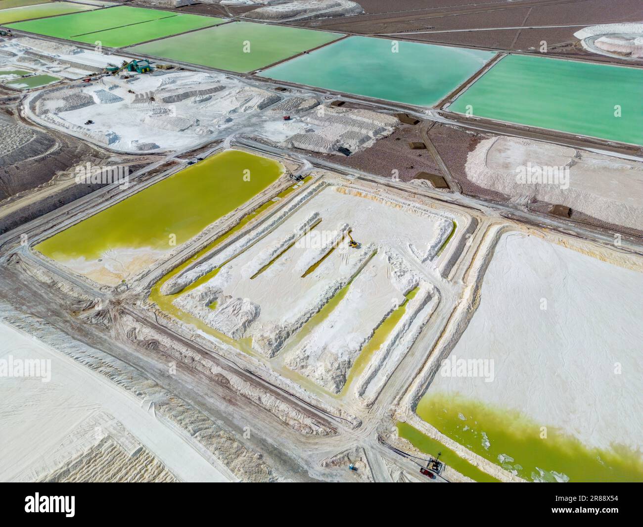 Lithium fields in the Atacama desert in Chile, South America - a ...