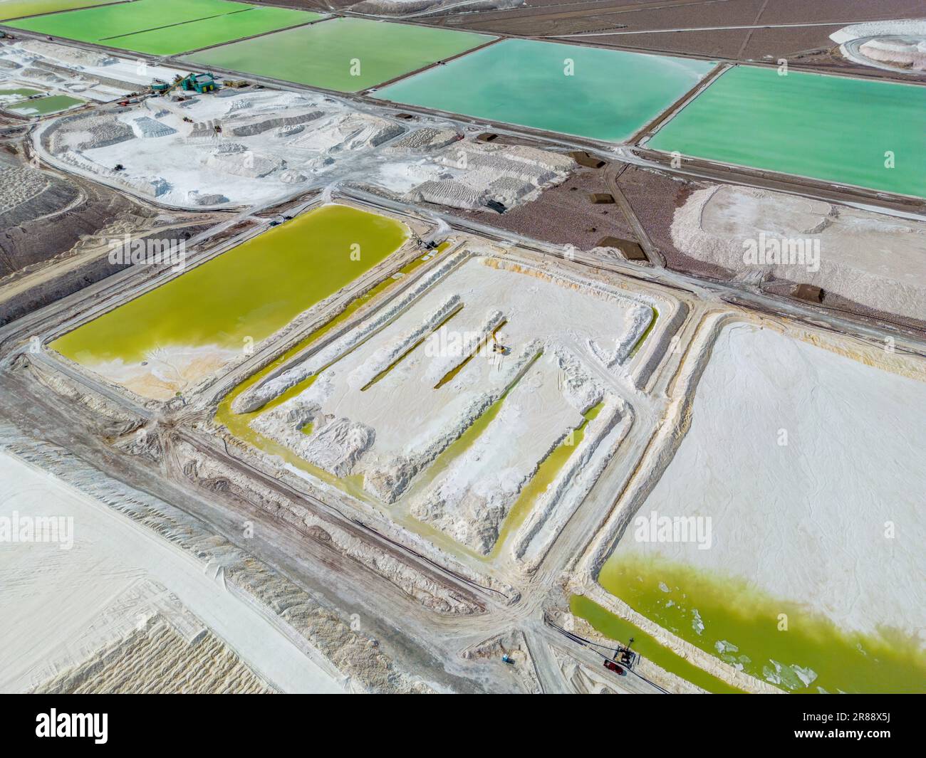 Lithium fields in the Atacama desert in Chile, South America - a ...