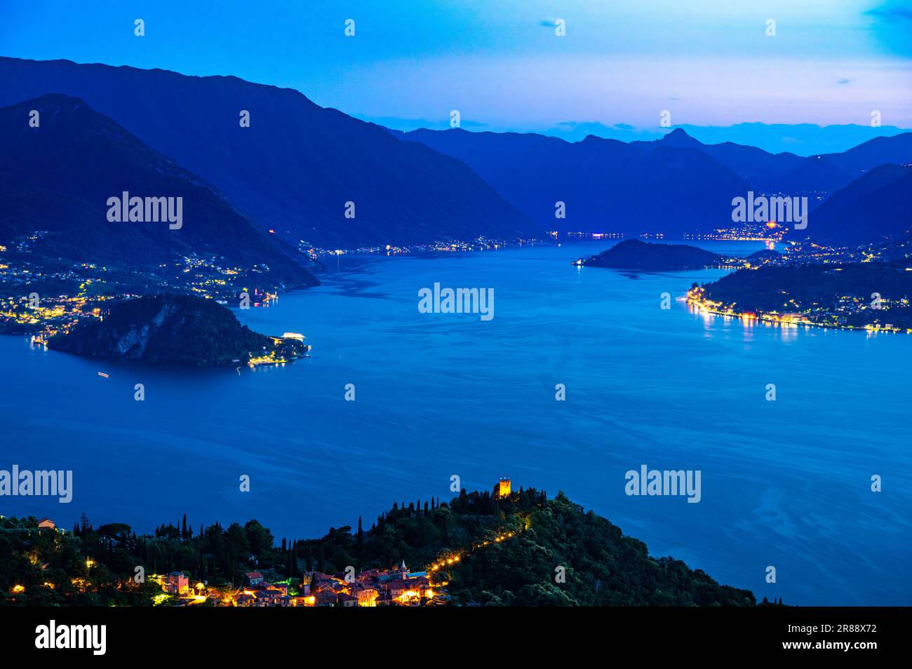 Lake Como, Photographed from Perledo, showing Varenna, Bellagio ...