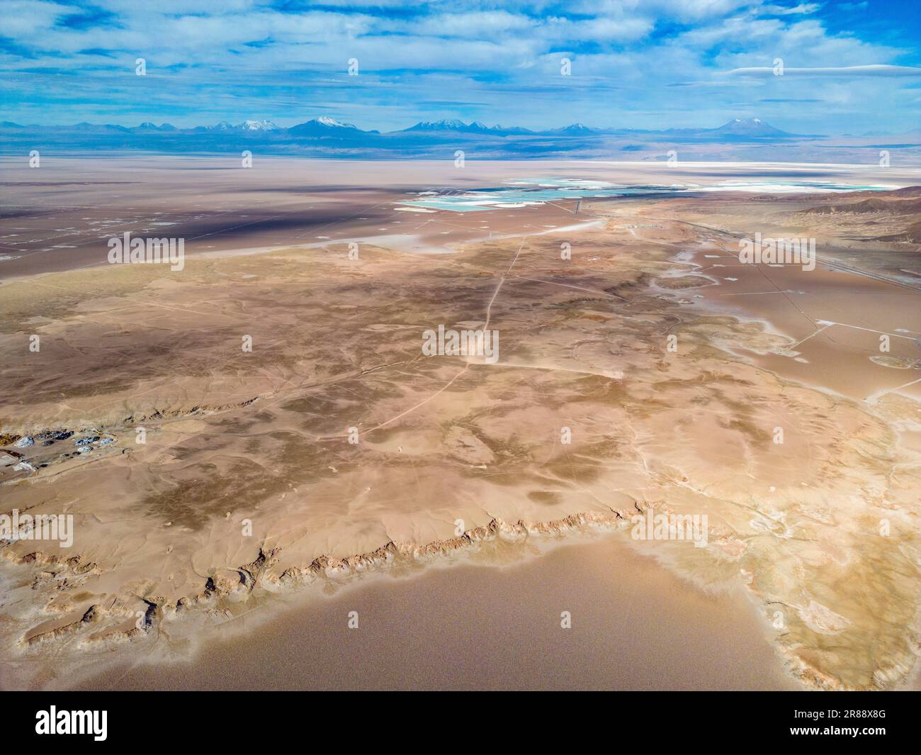 Lithium fields in the Atacama desert in Chile, South America - a ...
