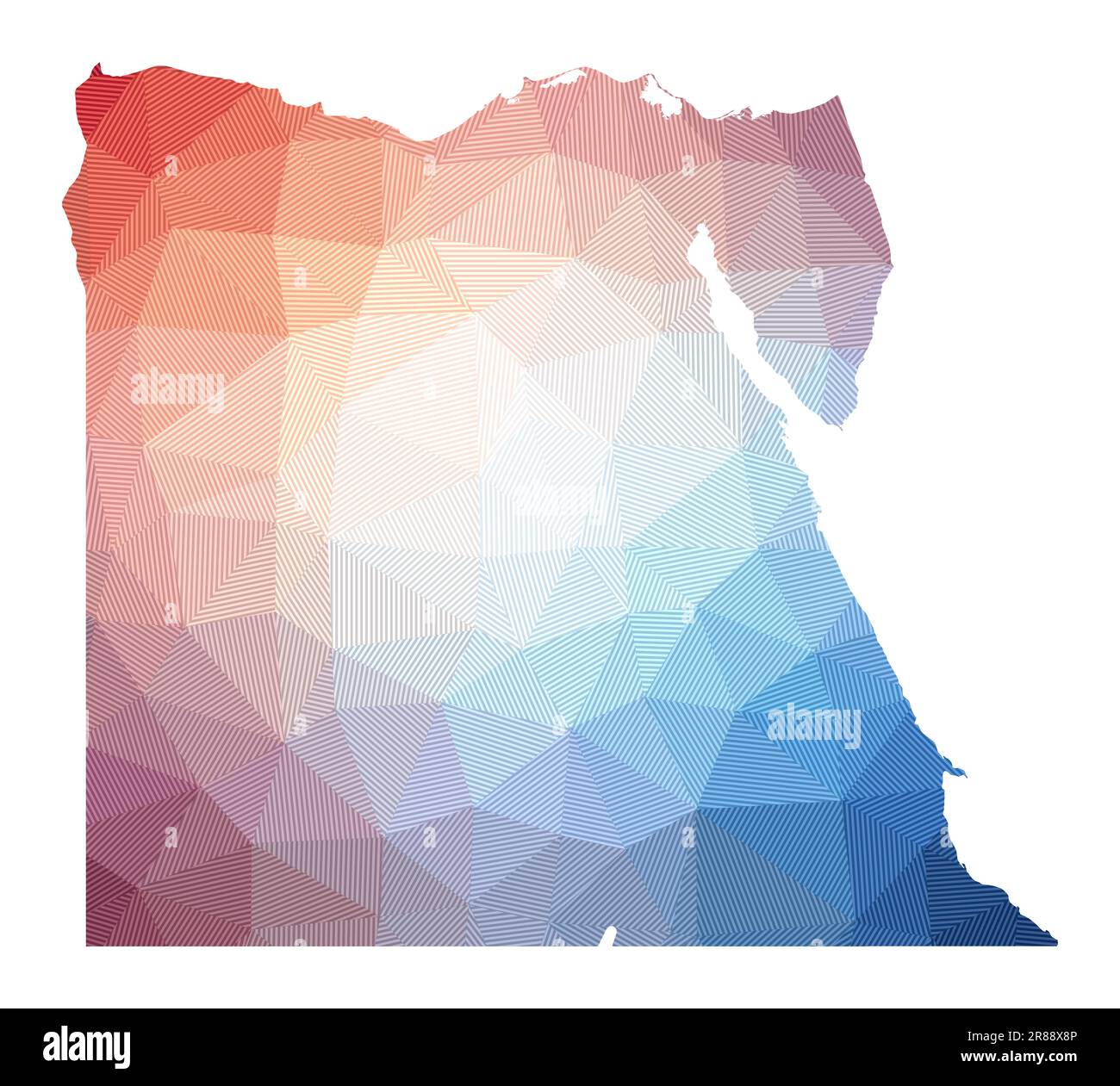 Map of Egypt. Low poly illustration of the country. Geometric design ...