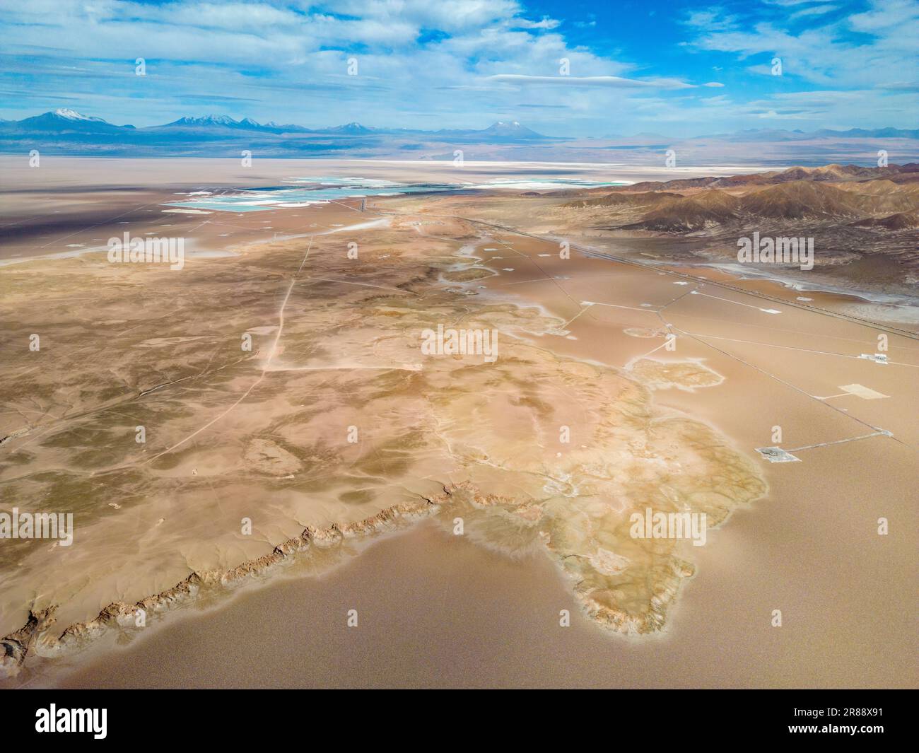 Lithium fields in the Atacama desert in Chile, South America - a ...