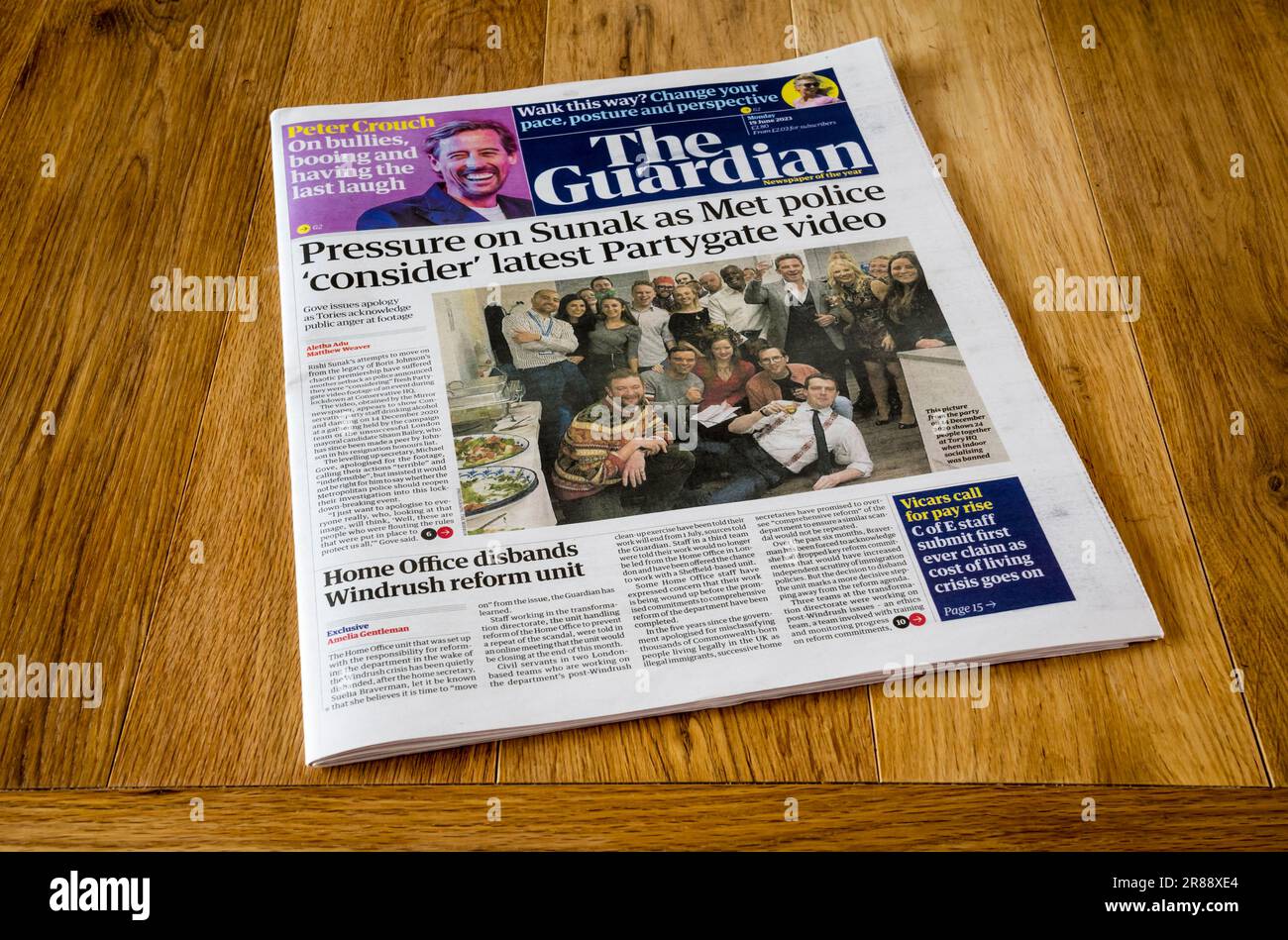 19 June 2023. Front page of The Guardian following news of latest ...