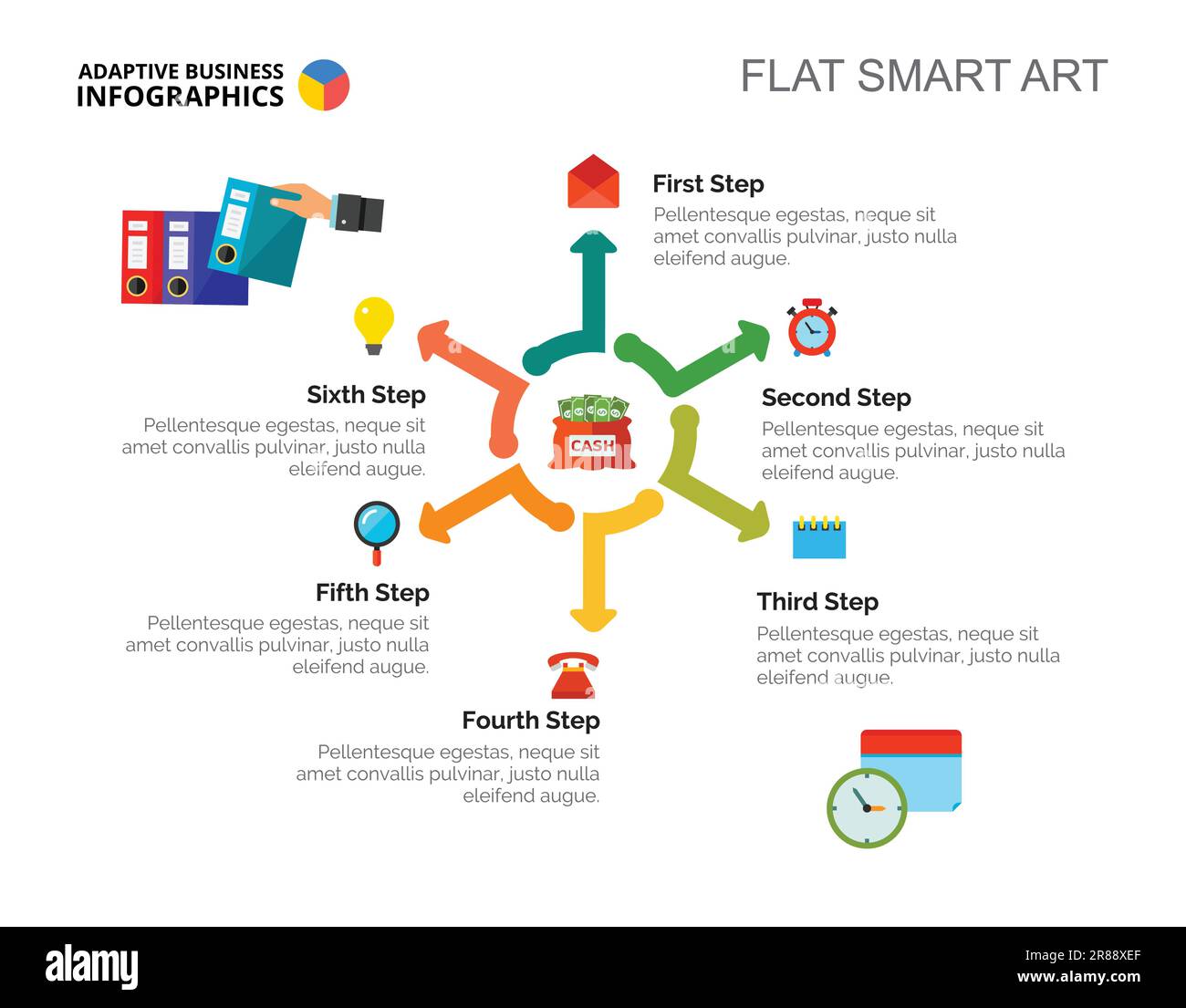 Six Steps Administration Slide Template Stock Vector Image & Art - Alamy