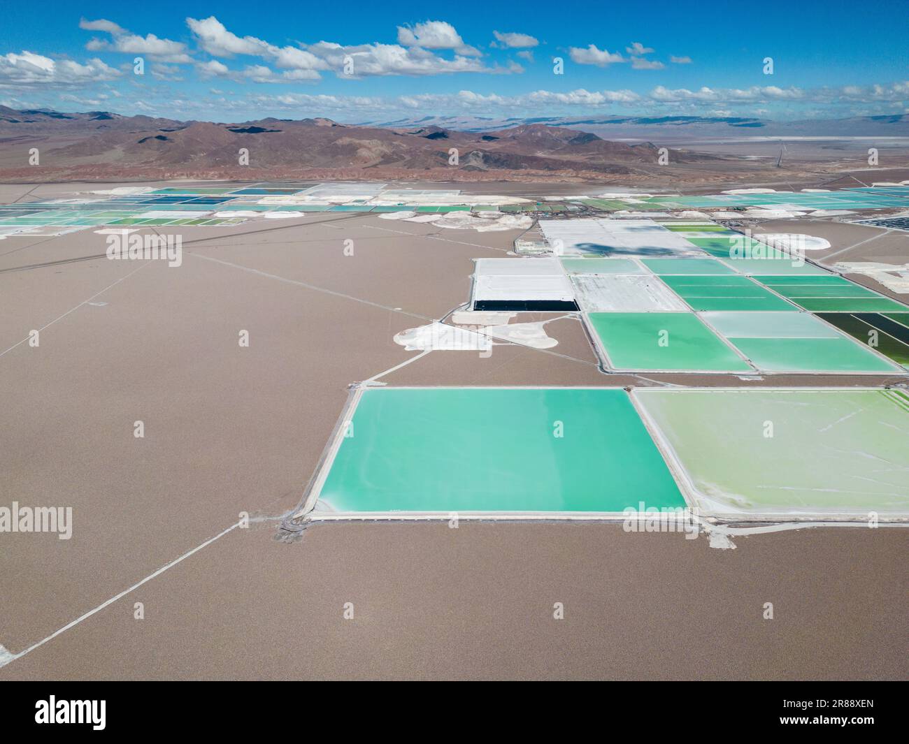 Lithium fields in the Atacama desert in Chile, South America - a ...