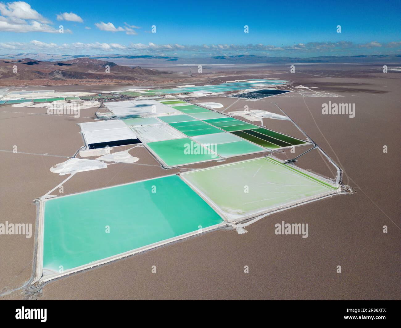 Lithium fields in the Atacama desert in Chile, South America - a ...