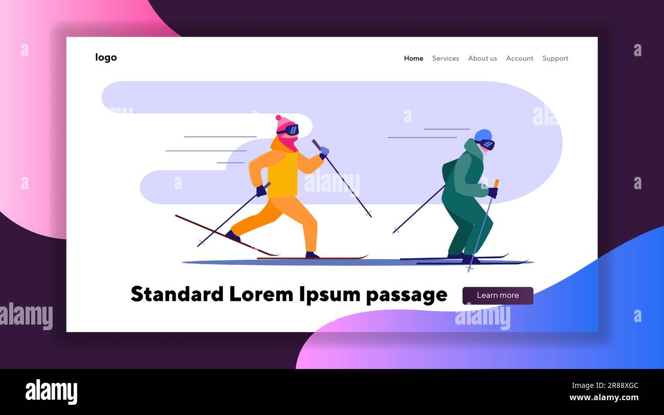 Skiing action people Stock Vector Images - Alamy