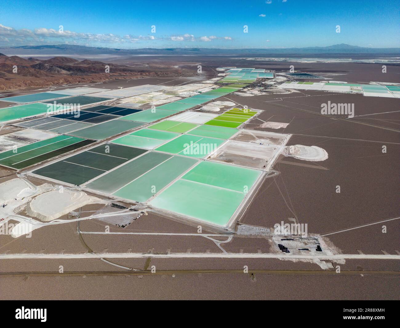 Lithium fields in the Atacama desert in Chile, South America - a ...