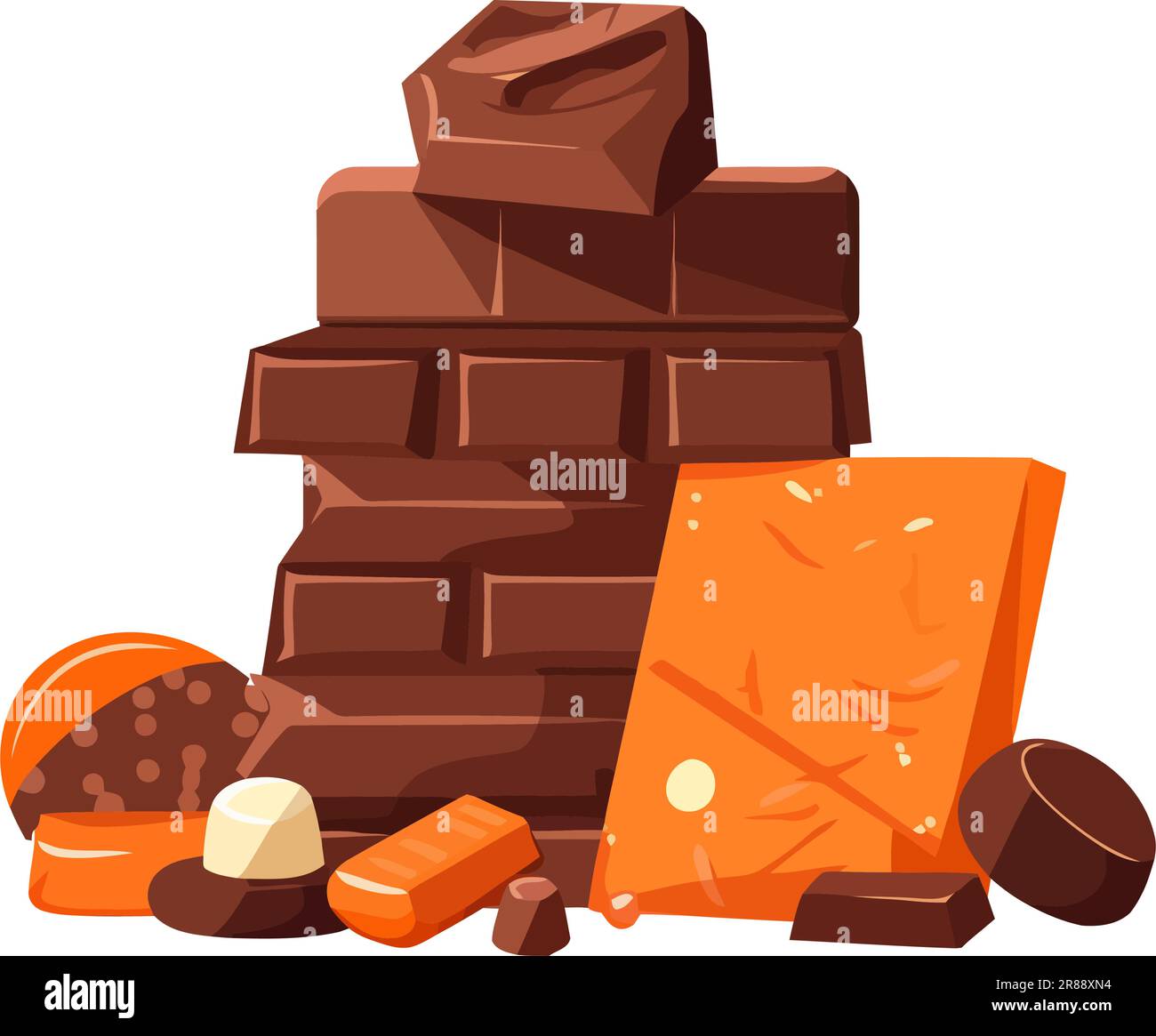 Cute cartoon cookie icon, chocolate bar Stock Vector Image & Art - Alamy