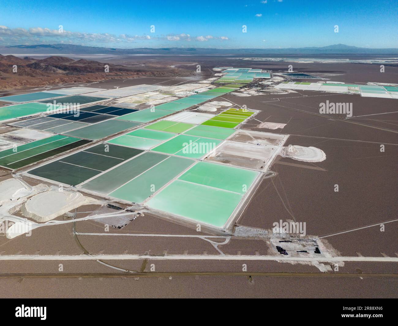 Lithium fields in the Atacama desert in Chile, South America - a ...