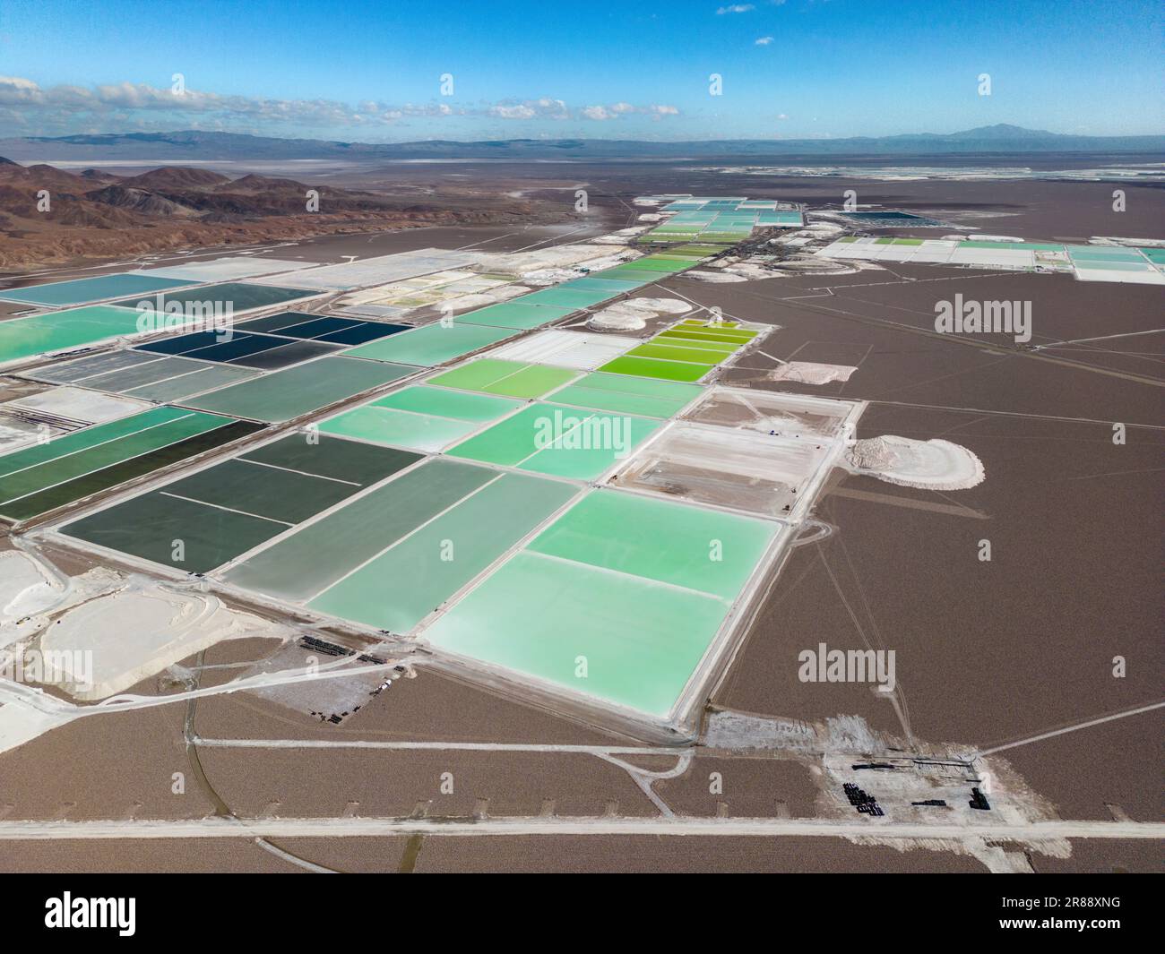 Lithium fields in the Atacama desert in Chile, South America - a ...
